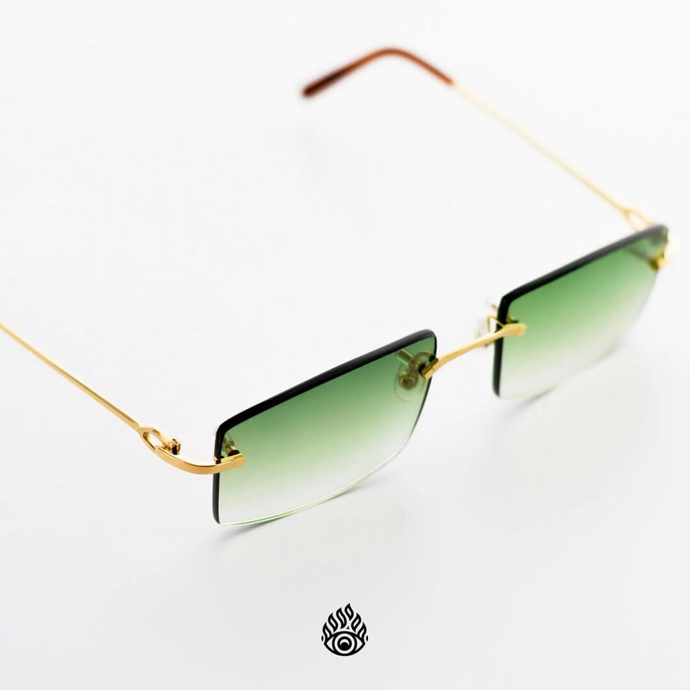 Cartier Signature C Glasses, Gold with Green Lens CT0050O-001 – All ...